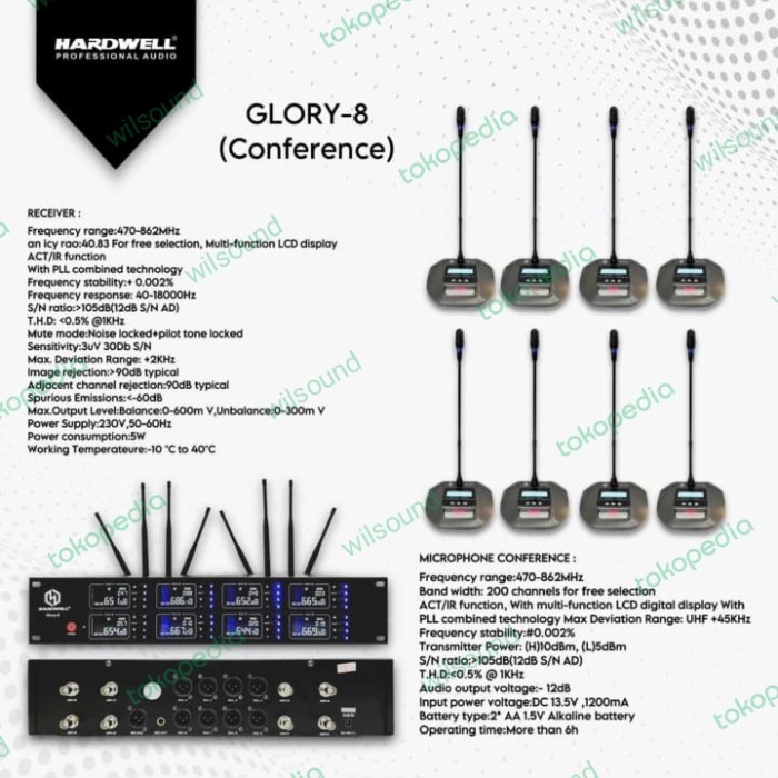 Jual MIC WIRELESS CONFERENCE PODIUM MIMBAR MEJA GLORY 8 ORIGINAL Unit ...