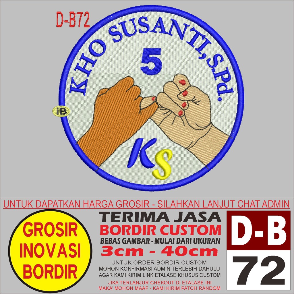 Jual PATCH BORDIR D-B72 LOGO KHO SUSANTI - GIB REVIEW/TESTIMONI ...