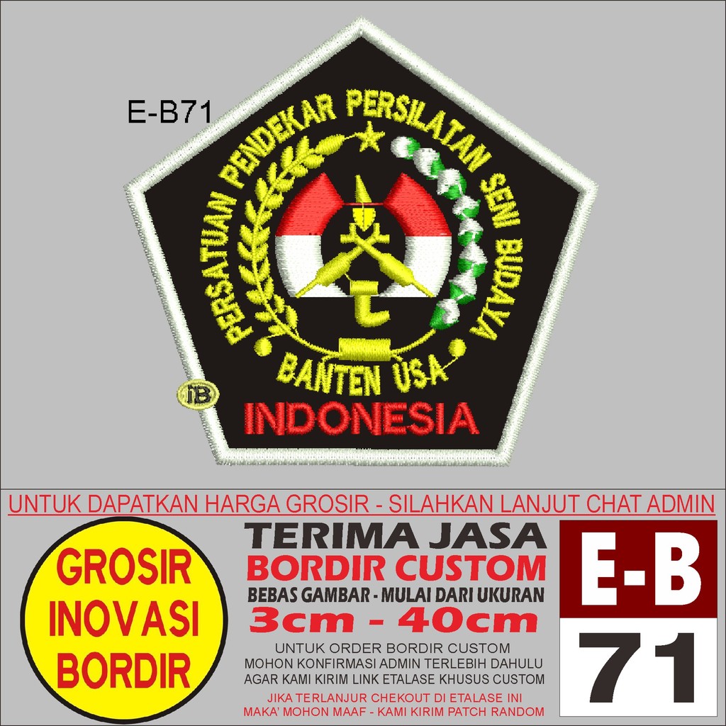 Jual PATCH BORDIR E-B71 LOGO PERSATUAN PENDEKAR PERSILATAN SENI BUDAYA ...
