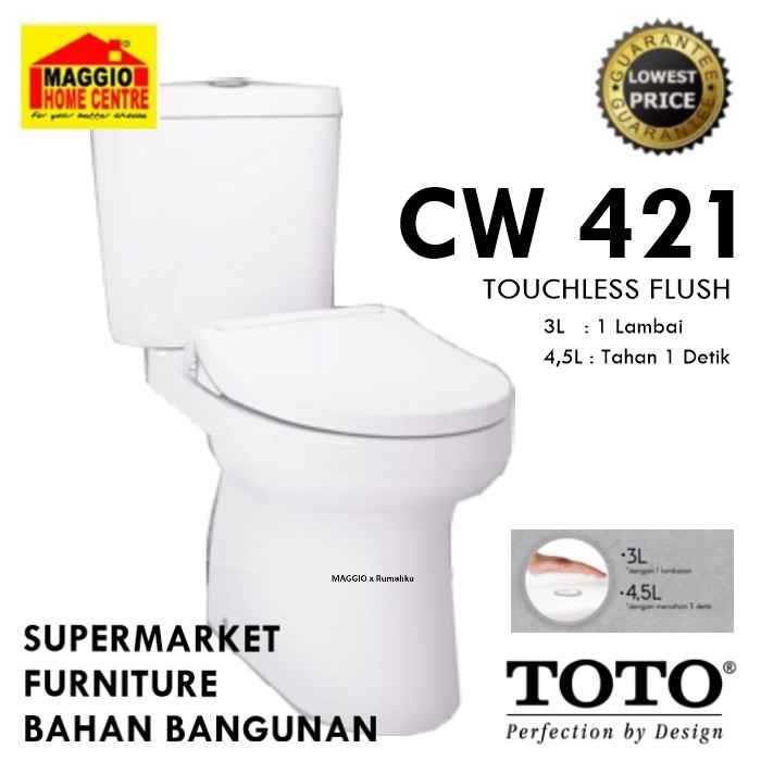 Jual Jual [READY] KLOSET DUDUK TOTO TOUCHLESS - KLOSET TOTO CW 421 ECO ...