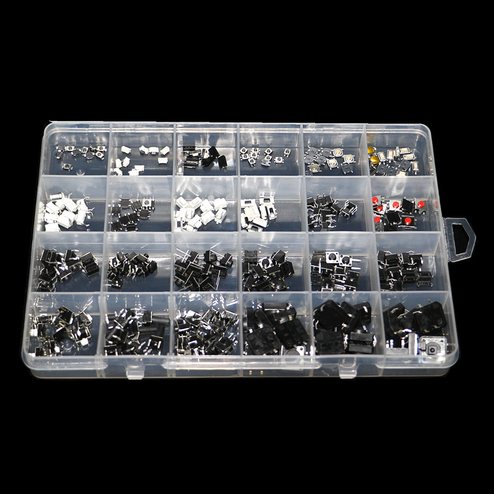 Jual 250pcs/box Micro Switch Assorted Push Button Tact Switches Reset ...