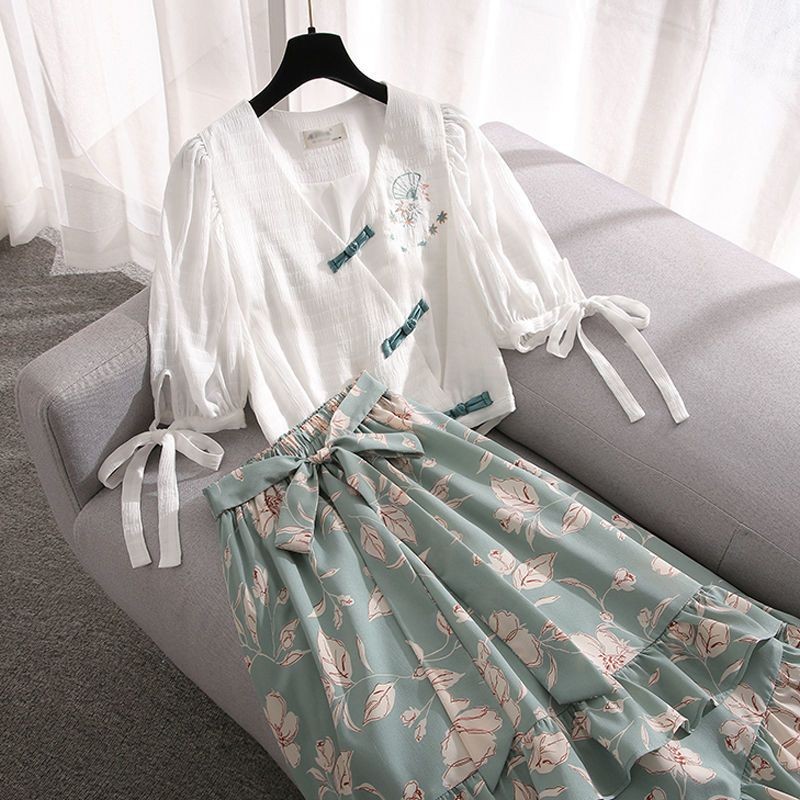 Jual Plus Size Women's Elegant Chinese Style Hanfu Dress New Top and ...