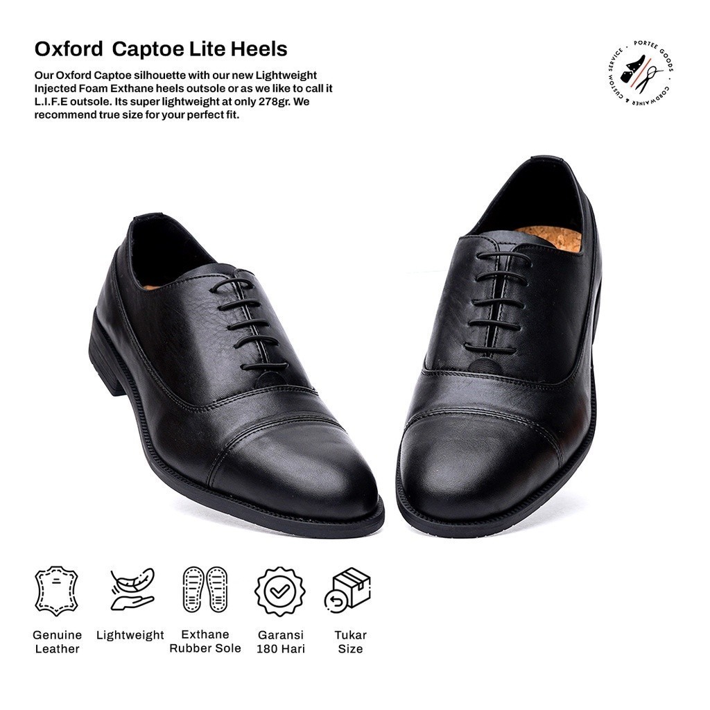 Jual Sepatu Kulit Pria Portee Goods Oxford Captoe Lite Heels Hitam ...