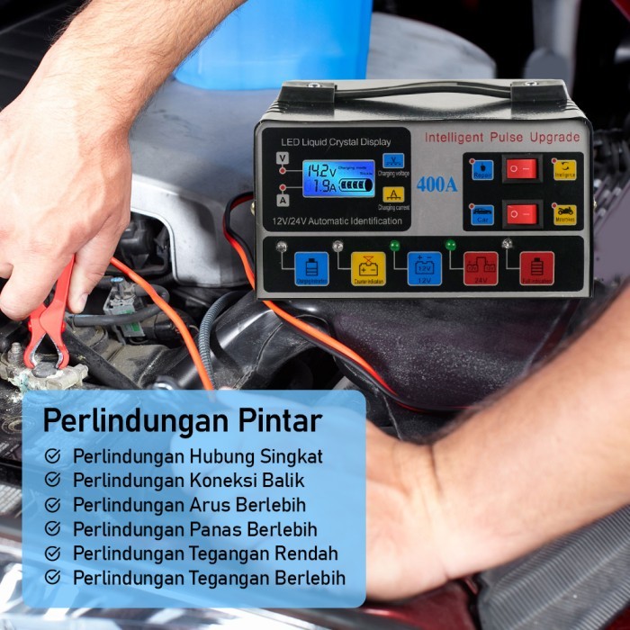 Jual CARGER CHARGER AKI ACCU CAS MOTOR MOBIL OTOMATIS 12V 2A SMART LCD ...