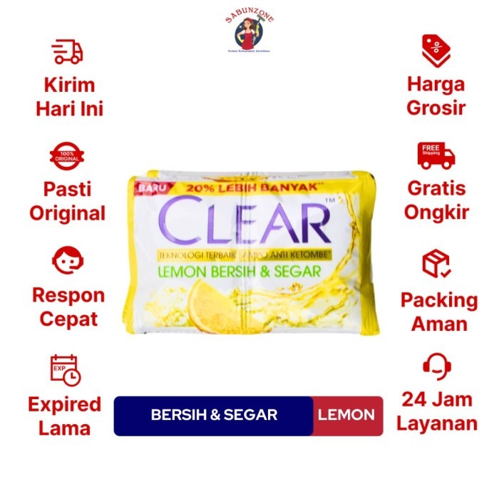 Jual Clear Shampo Lemon Bersih & Segar Anti Ketombe Sachet 9 Ml ...