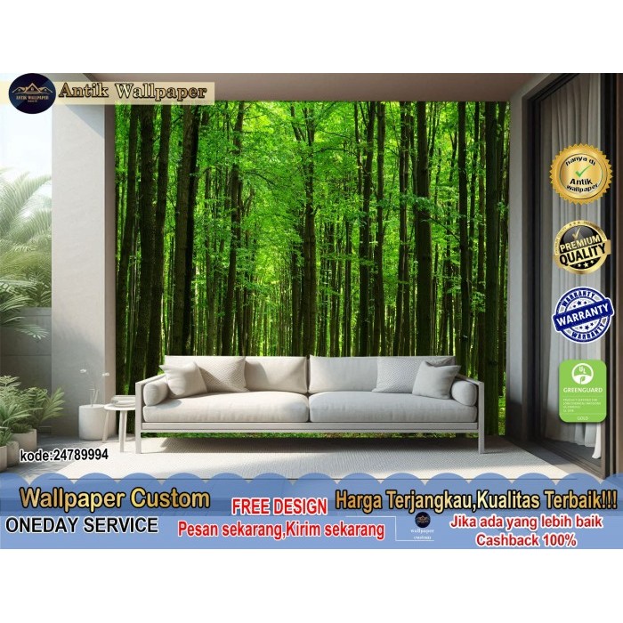 Jual Wallpaper & Wallstiker Custom 3D Tema Pemandangan Hutan Forest ...