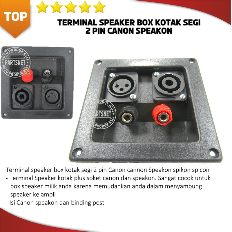 Jual Terminal speaker box kotak segi 2 pin Canon cannon Speakon spicon ...
