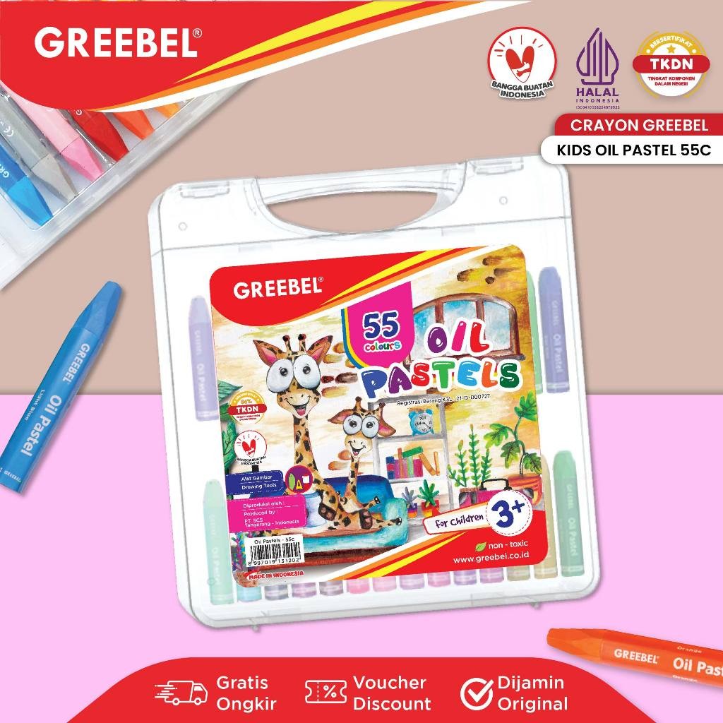 Jual Greebel Crayon Krayon 55 Warna Halal / Crayon Oil Pastel Halal 55 ...