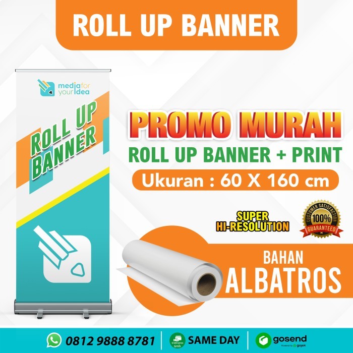 Jual ROLL UP BANNER 60 X 160 CM + PRINT / CETAK / GAMBAR BAHAN ALBATROS | Shopee Indonesia