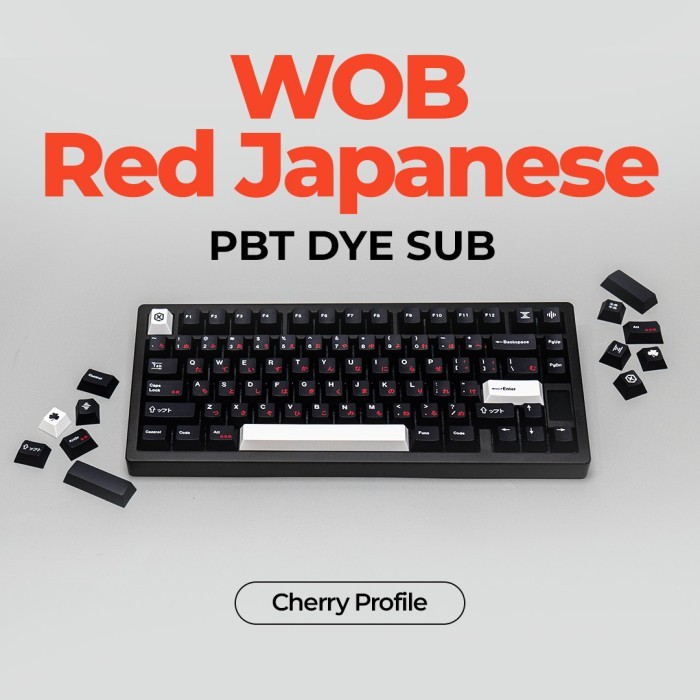 Jual Wob Red Japanese Pbt Dye Sub Cherry Profile Keycaps Harga Promo ...