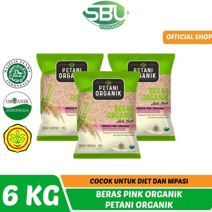 Jual Beras Pink Petani Organik Bundling 6kg / Cocok Untuk Diet dan ...