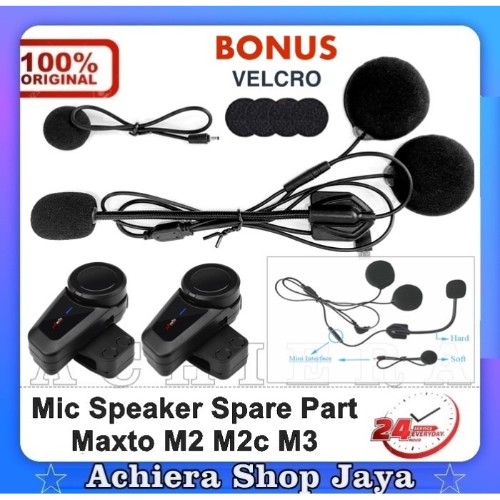 Jual HEADSET EARPIECE MIC SPEAKER BRACKET CLAMP INTERCOM MAXTO M2 M2C ...