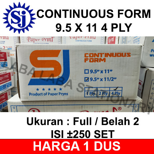 Jual Continuous Form Merk SJ 9.5 x 11/2 Rangkap 4 | Shopee Indonesia