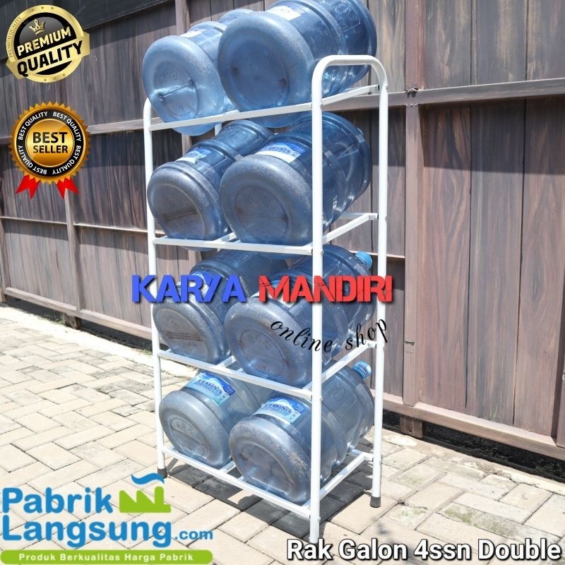 Jual Tahan Lama Rak Galon Susun Besi Kuat Dan Kokoh 4 Susun Double 8 ...