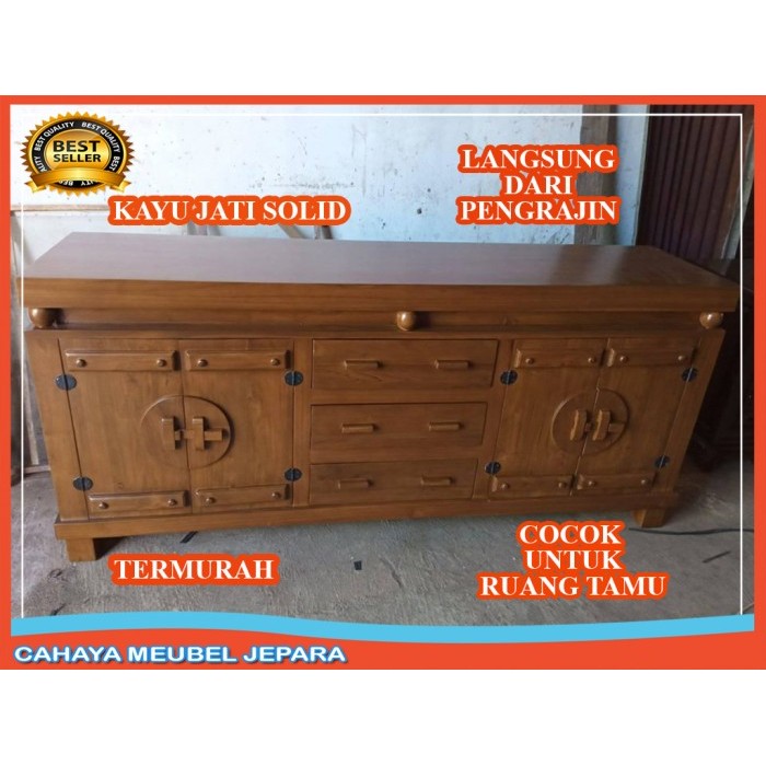 Jual Bufet Hias Ruang Tamu Minimalis Kayu Jati Model Klasik Mebel ...