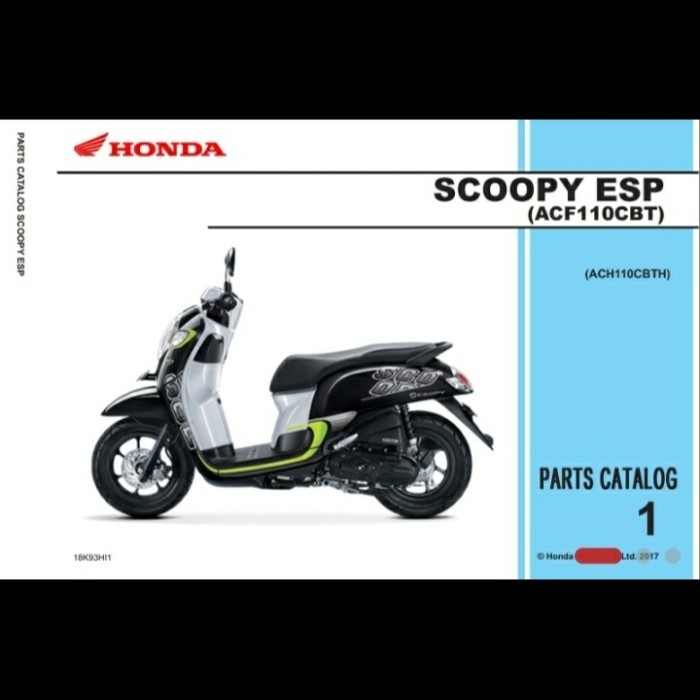 Jual Buku Part Catalog Katalog Copian Honda Scoopy Esp K93 2017 ...