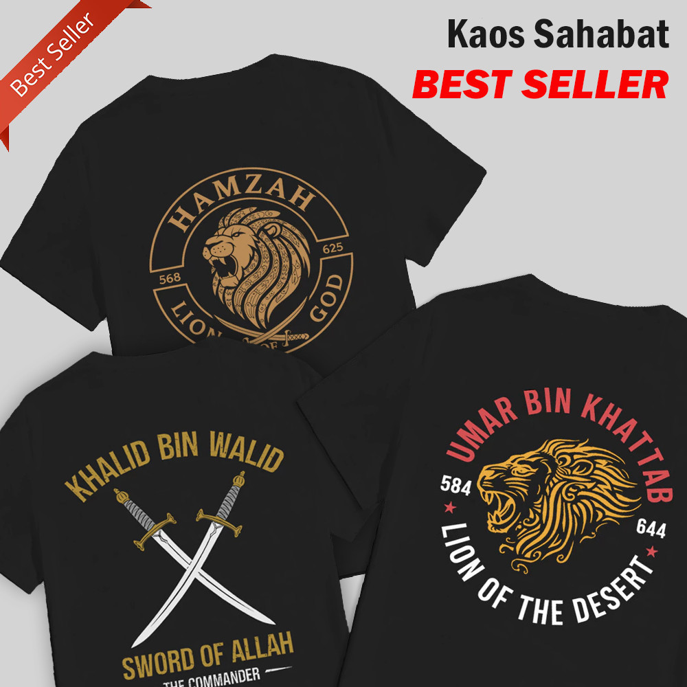 Jual GNG Kaos Dakwah Islami Premium Sahabat Khalifah Umar Bin Khattab Hamzah Khalid Bin Walid ...