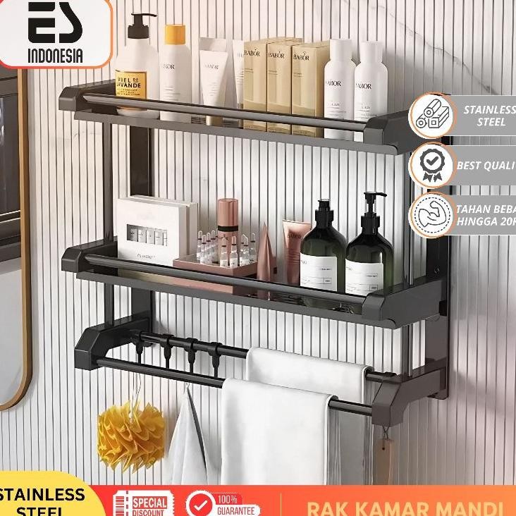 Jual dap Rak Sabun Kamar Mandi Rak Kamar Mandi Stainless Hitam Dinding ...