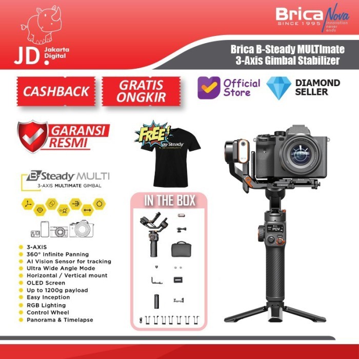 Jual Brica B-Steady - Bsteady Multi - 3 Axis Compact Camera Gimbal ...