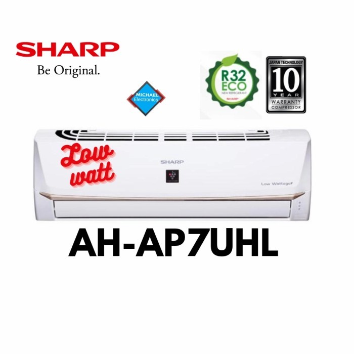 Jual Ac Sharp low watt 3/4pk AH-AP7UHL PLASMACLUSTER(unit saja) | Shopee Indonesia