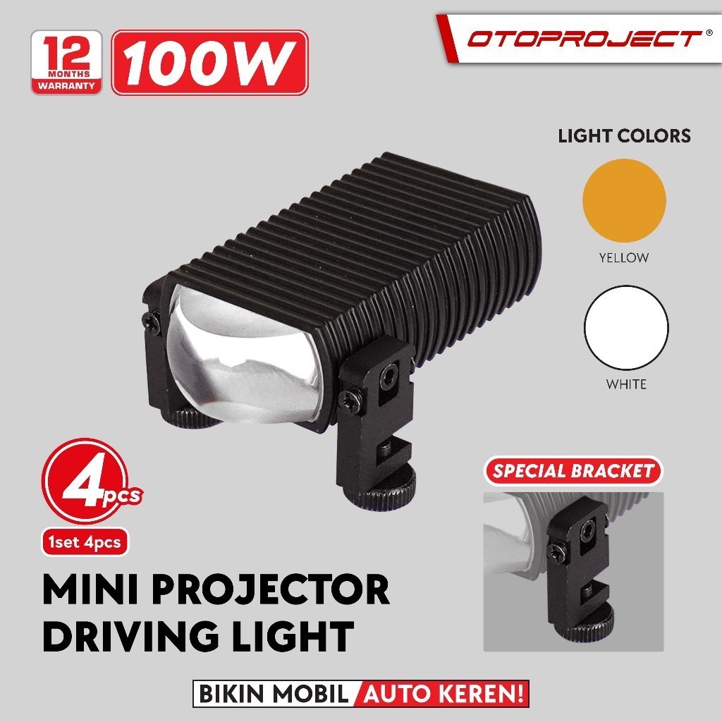 Jual Otoproject - Mini Projector Driving Light 2 Colour 100W (4Pcs ...