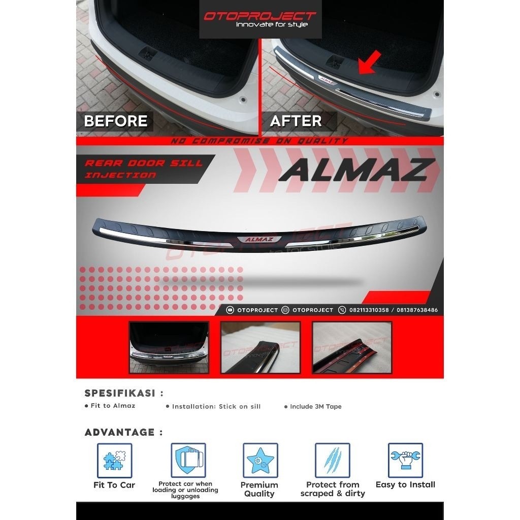 Jual Otoproject - Rear Door Sill Almaz Injection | Shopee Indonesia