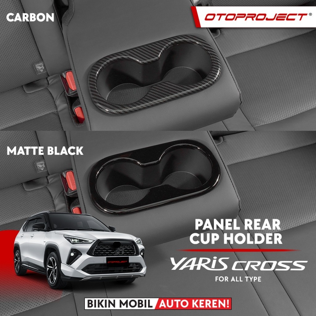 Jual Otoproject - Panel Rear Cup Holder Yaris Cross Carbon | Cover Cup ...