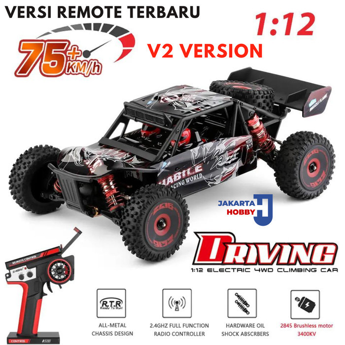 Jual Rc Car Wl 124016 Mobil Rc Truggy Offroad Brushless 1/12 4Wd 75Km/H Rtr | Shopee Indonesia