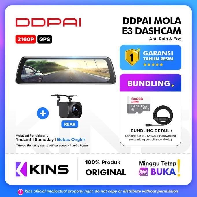 Jual Promo DDPAI mola E3 Dashcam 1440p 2K HD 24 jam Monitor Parkir Depan&Belakang COD | Shopee ...
