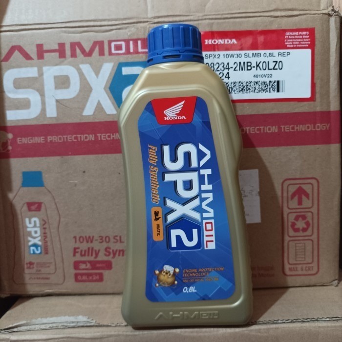 Jual AHM OIL SPX 2 800 ML 10w-30 SL FULLY SYNTHETIC OLI MATIC | Shopee ...