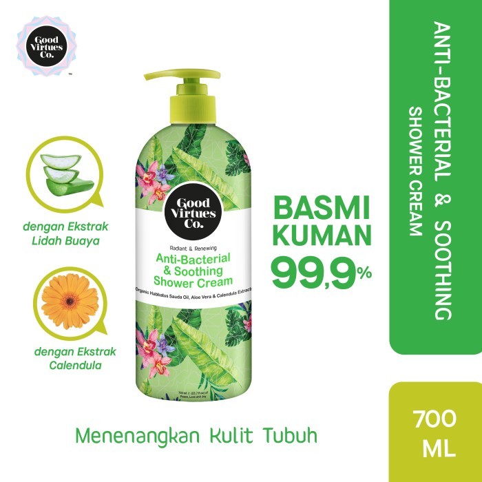 Jual Good Virtues Co. Anti-Bacterial and Soothing Shower Cream 700ml | Shopee Indonesia