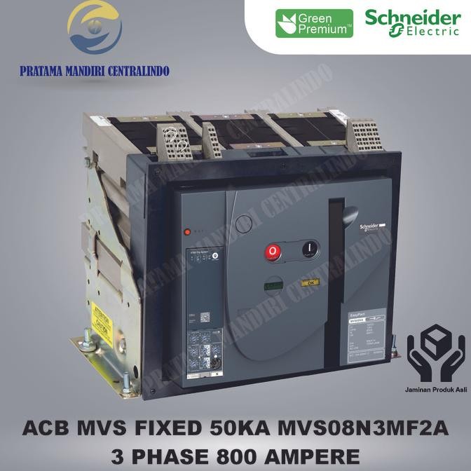 Jual Spesial Acb Mvs Fixed Mvs08 3P 800A 50Ka Type Mvs08N3Mf2A Schneider 3 Pole 800 Ampere ...
