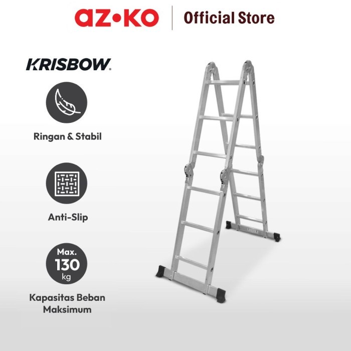 Jual AZKO Krisbow 3.3 Mtr Tangga Lipat Aluminium Multifungsi 4x3 Step ...
