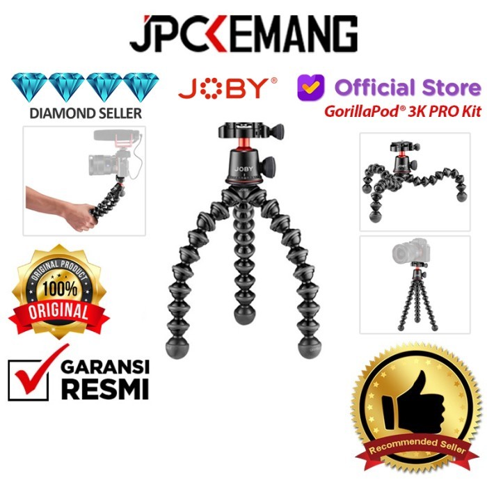 Jual Joby Gorillapod 3K Pro Kit Flexible Gorilla Pod Tripod Kamera Resmi | Shopee Indonesia