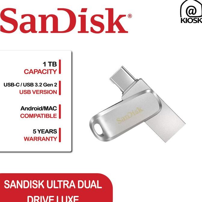 Jual SANDISK OTG LUXE 1TB / USB TYPE-C 3.2 ULTRA DUAL DRIVE LUXE / SANDISK FLASHDISK OTG 1TB ...
