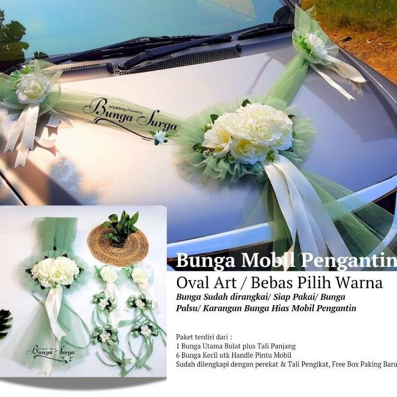 Jual BUNGA MOBIL PENGANTIN OVAL MEWAH / Asesoris Bunga Mobil / BUNGA ...