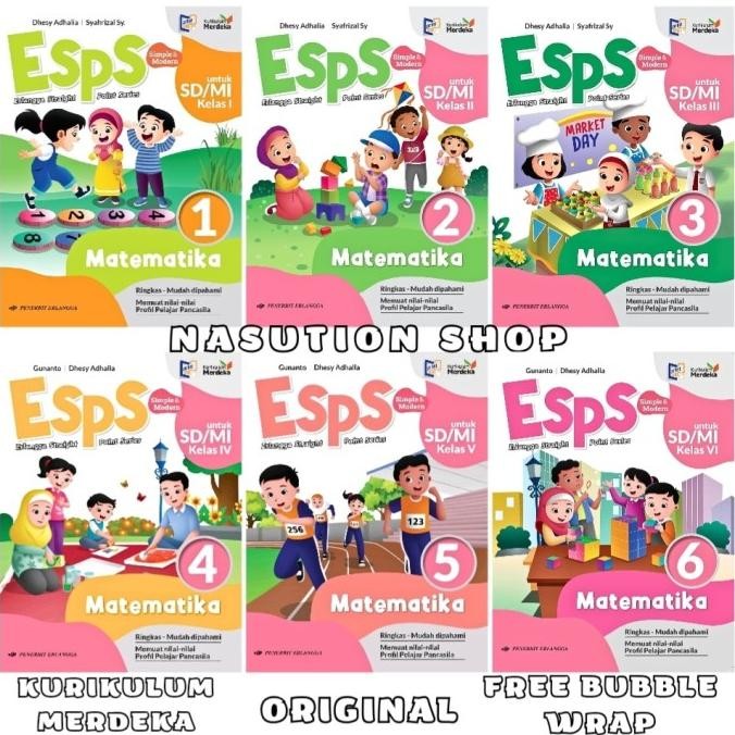 Jual || PROMO ~`~ Buku Esps Matematika Kelas 1 2 3 4 5 6 SD/MI Penerbit Erlangga Kurikulum ...