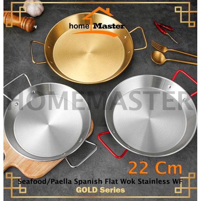 Jual New Wok/Panci/Wajan Spanish Paella/Seafood Stainless Dasar Rata 22 ...