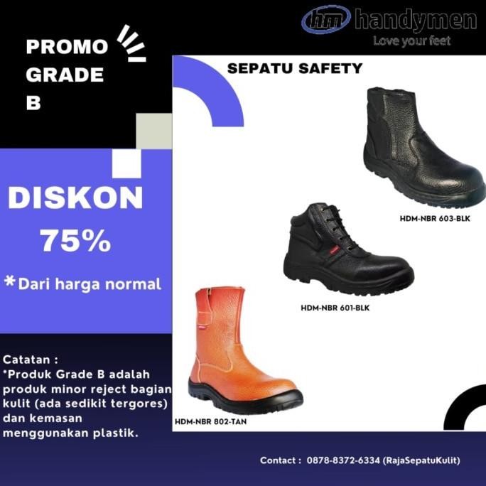 Jual Promo sepatu safety boot kulit konstruksi tambang Handymen NBR 802 - Grade B COD | Shopee ...