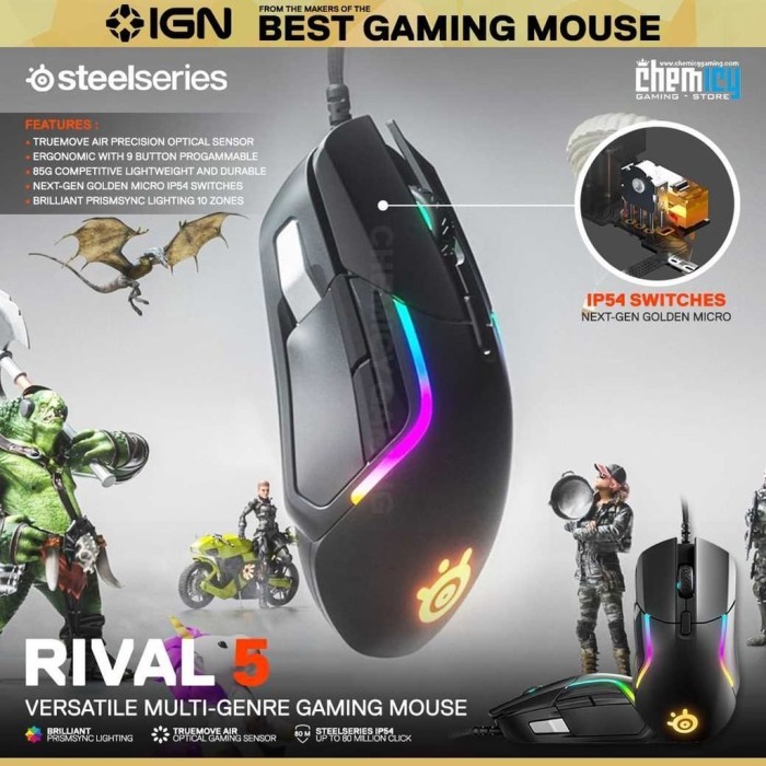 Jual Steelseries Rival 5 Rgb Gaming Mouse | Shopee Indonesia