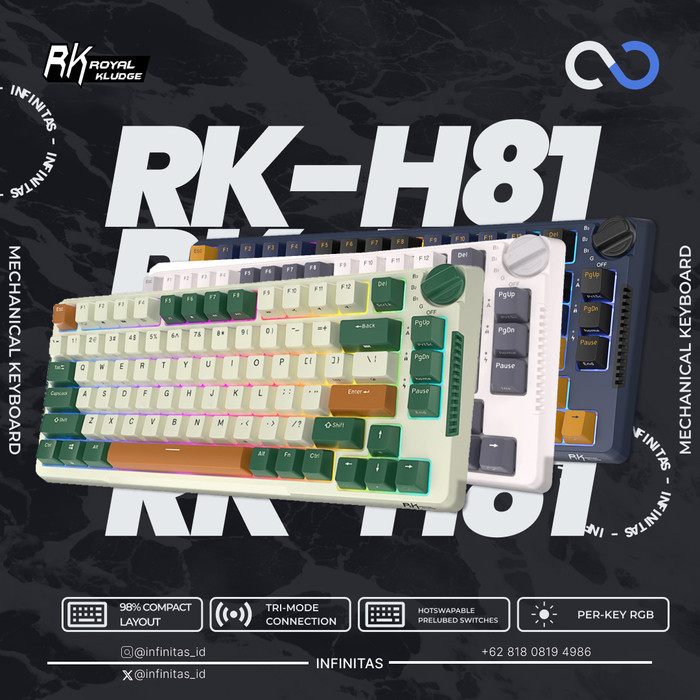 Jual Royal Kludge Rkh81 / Rk-H81 Hotswap Gasket Mount Mechanical ...