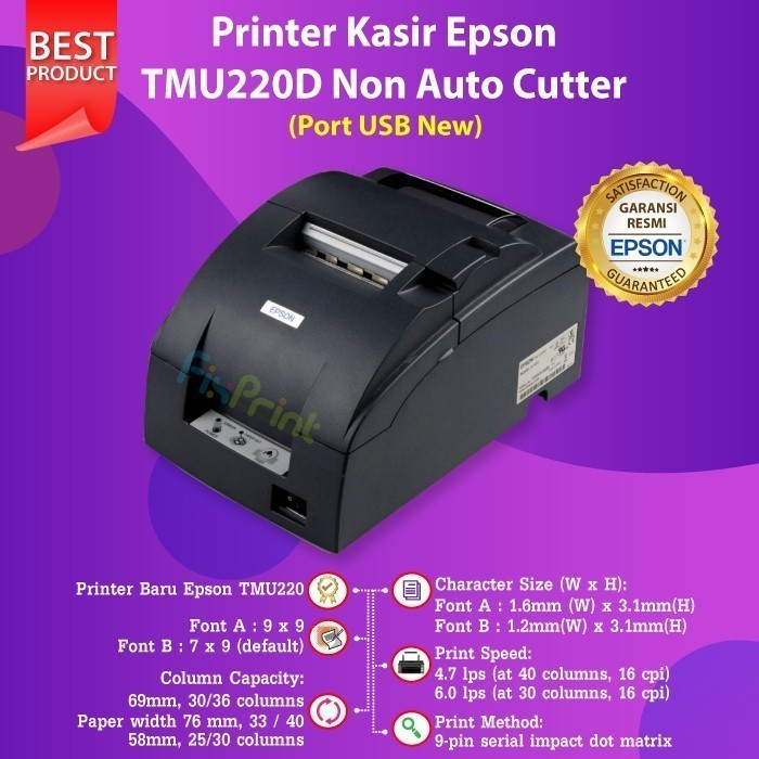 Jual PRINTER DOT MATRIX EPSON TMU220 D - TM 220 D - 220D ( MANUAL ...