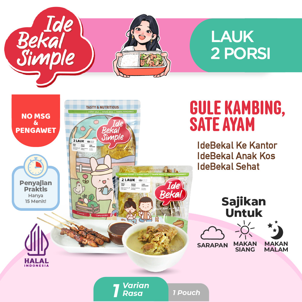 Jual Idebekal Simple Gule Kambing & Sate Ayam / Menu Family 2 Lauk ...