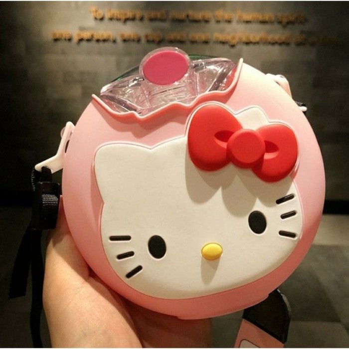 Jual Botol Air Minum DORAEMON HELLO KITTY Portable Anak Bentuk Donat ...
