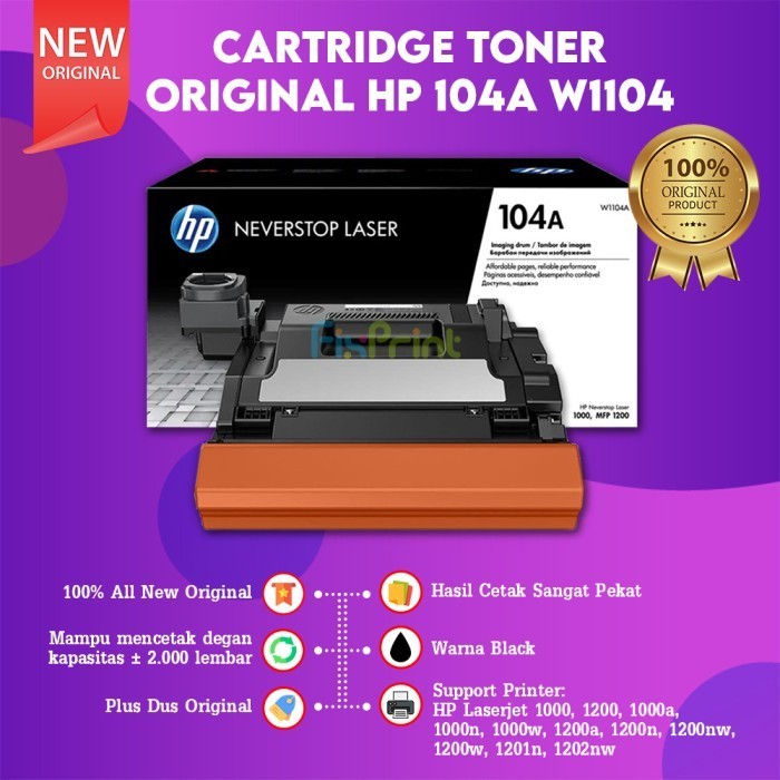 Jual Cartridge Toner Original HP 104A W1104 Laser Imaging Drum (W1104A ...
