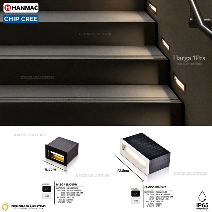 Jual H201 LAMPU TANGGA DINDING LED OUTDOOR WATERPROOF STAIRS STEP LIGHT ...