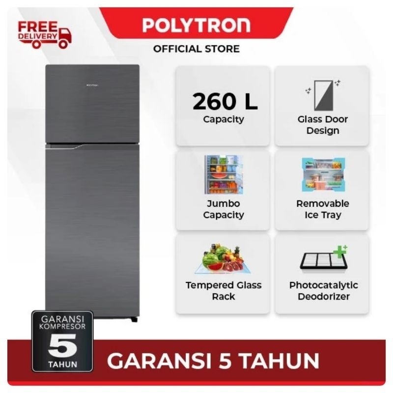 Jual Kulkas Polytron 2 Pintu PRW 29ZS Belleza Jumbo 260Liter | Shopee ...