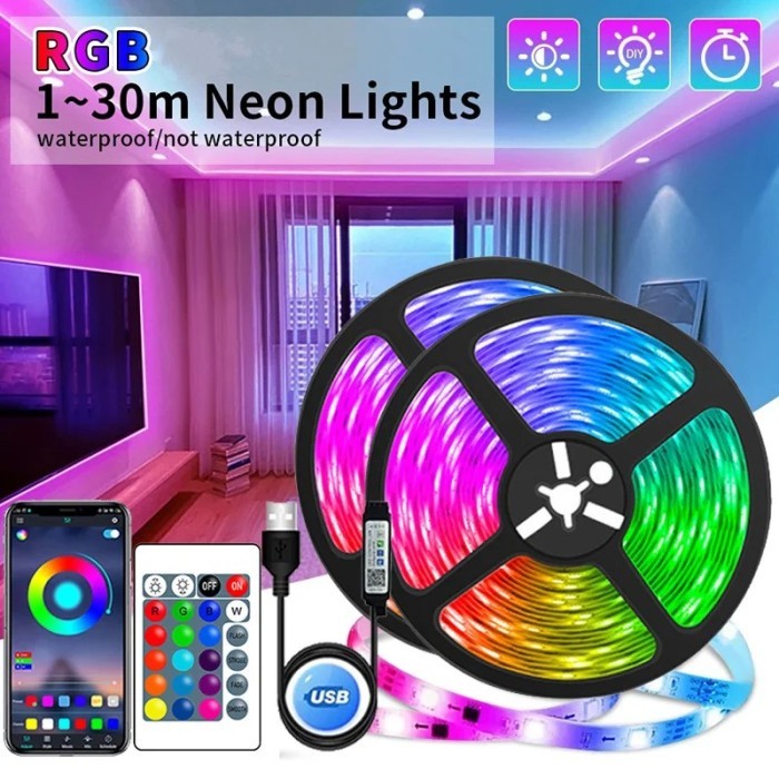 Jual NEW Lampu LED Strip RGB 2835 5M/10M/15M/20M Set Lengkap + Remote ...