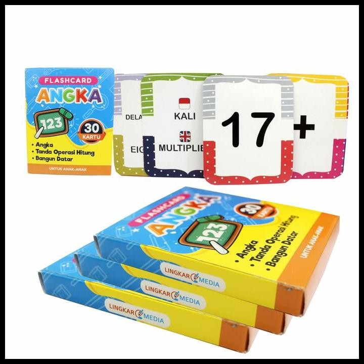 Jual Terlaris Flash Card Edukasi Anak : Angka 1 2 3 / Huruf Abc Isi ...