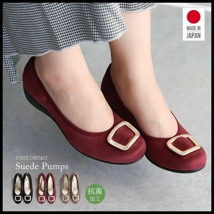 Jual Sepatu First Contact Suede Pumps Kotak Made In Japan | Shopee ...